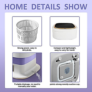 Mini Washing Machine,11.5L Portable Washing Machine and Dryer, Small Washing Machine Deep Cleaning Of Underwear, Purple Portable Washer Suitable for Underwear, Baby Clothes, Sock