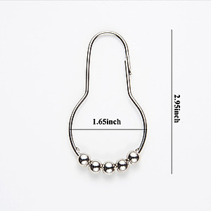 URTAINGS 12 Pcs Decorative Shower Curtain Rings Shower Curtain Ring Home Bathroom Stainless Steel Rustproof Skeletons with Decor Accessories