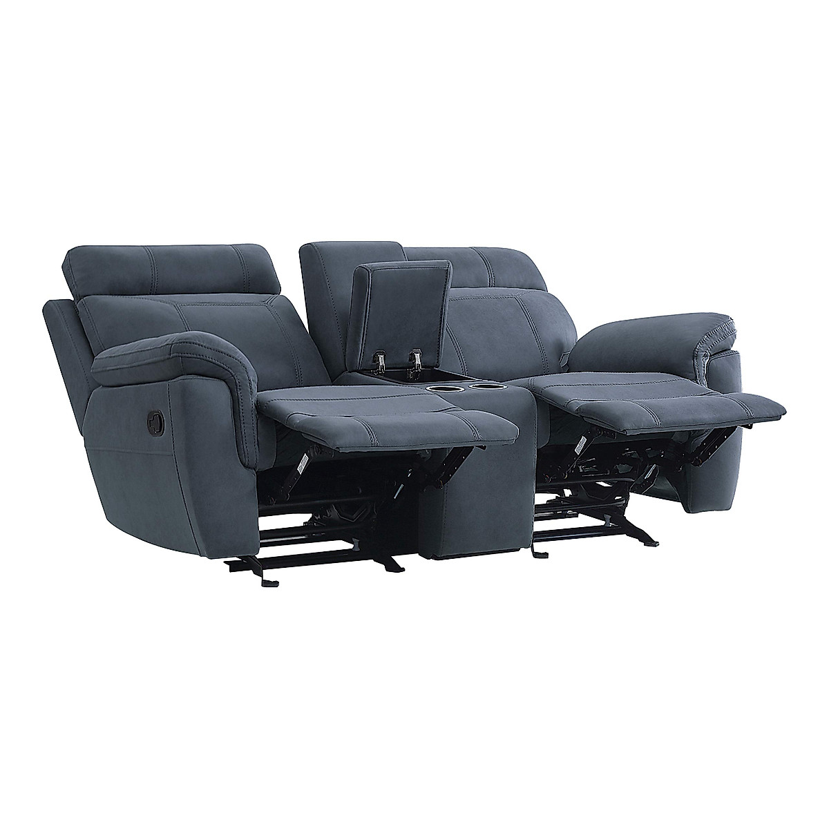 Lexicon Valois Double Glider Reclining Loveseat, Blue