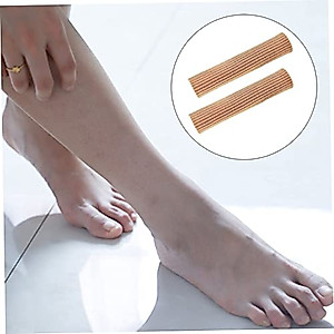 LALAFINA 4 pcs gel finger toe cover thumb splint thumb spica splint elastic wrap bandages toe protectors gel pad protectors finger splint gel lined toe tubes ribbed finger sleeve elasticity