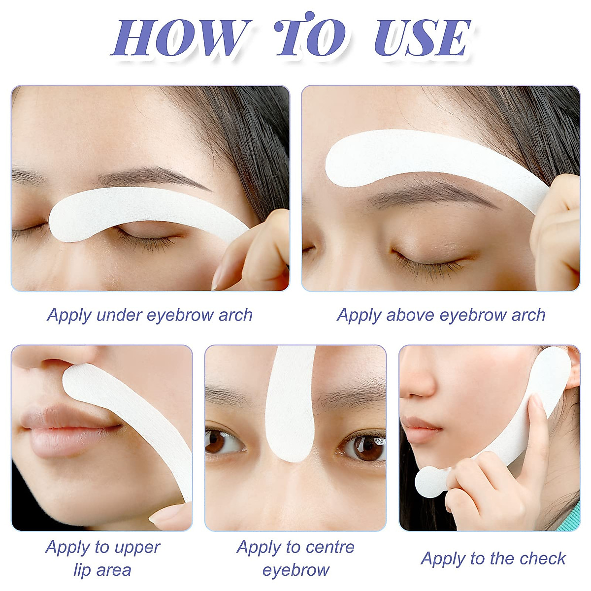 400 Pieces Facial Hair Removal Kit - Wax Strips for Eyebrows, Lips, Face for Women, Men - Home and Travel Use