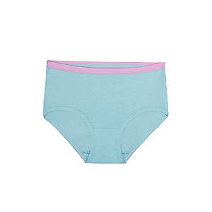 Fruit of the Loom Girls' Tag Free Cotton Brief Underwear Multipacks, Brief-20 Pack-White/Stripes/Animal Print, 8