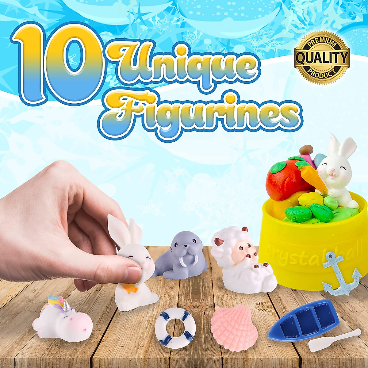 Peertoys Snow Globe Crafts for Kids - Activities Gifts for Teen Girls Ages 4-8 Arts Stem Project Games Unicorn Toddler DIY Toys & Materials Stuff with Clays Water Globes