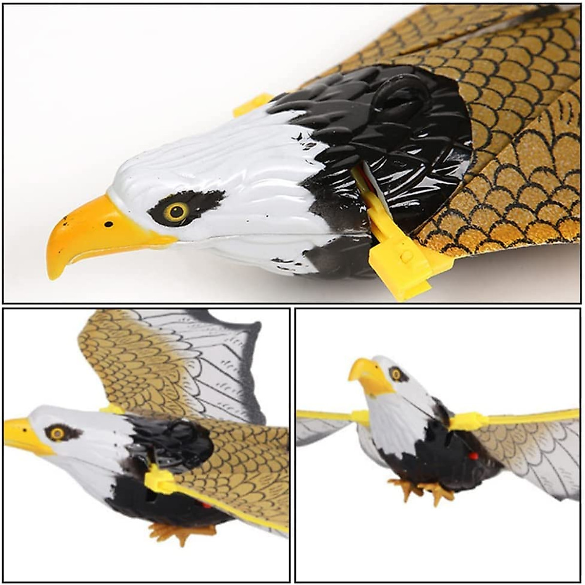 2 Pack Electronic Simulation Flying Bird Toy for Cats, with Light, Bird Interactive Cat Toy for Indoor Cats, Automatic Hanging Eagle Flying Bird Funny Cat Toy (2 Pack, Parrot & Eagle)