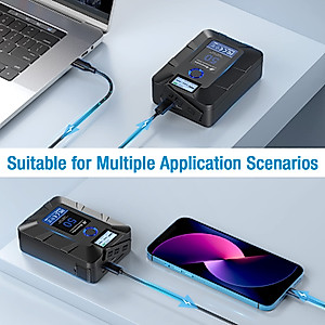 Powerextra V Mount Battery V Lock Battery 50Wh with LCD Screen D-Tap USB-A USB-C Ports Compatible with Broadcast Video Camcorder Sony HDCAM XDCAM Digital Cinema Cameras