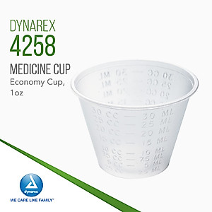 Dynarex 4258 Medicine Cup (Polyethylene) 100 Count, Clear