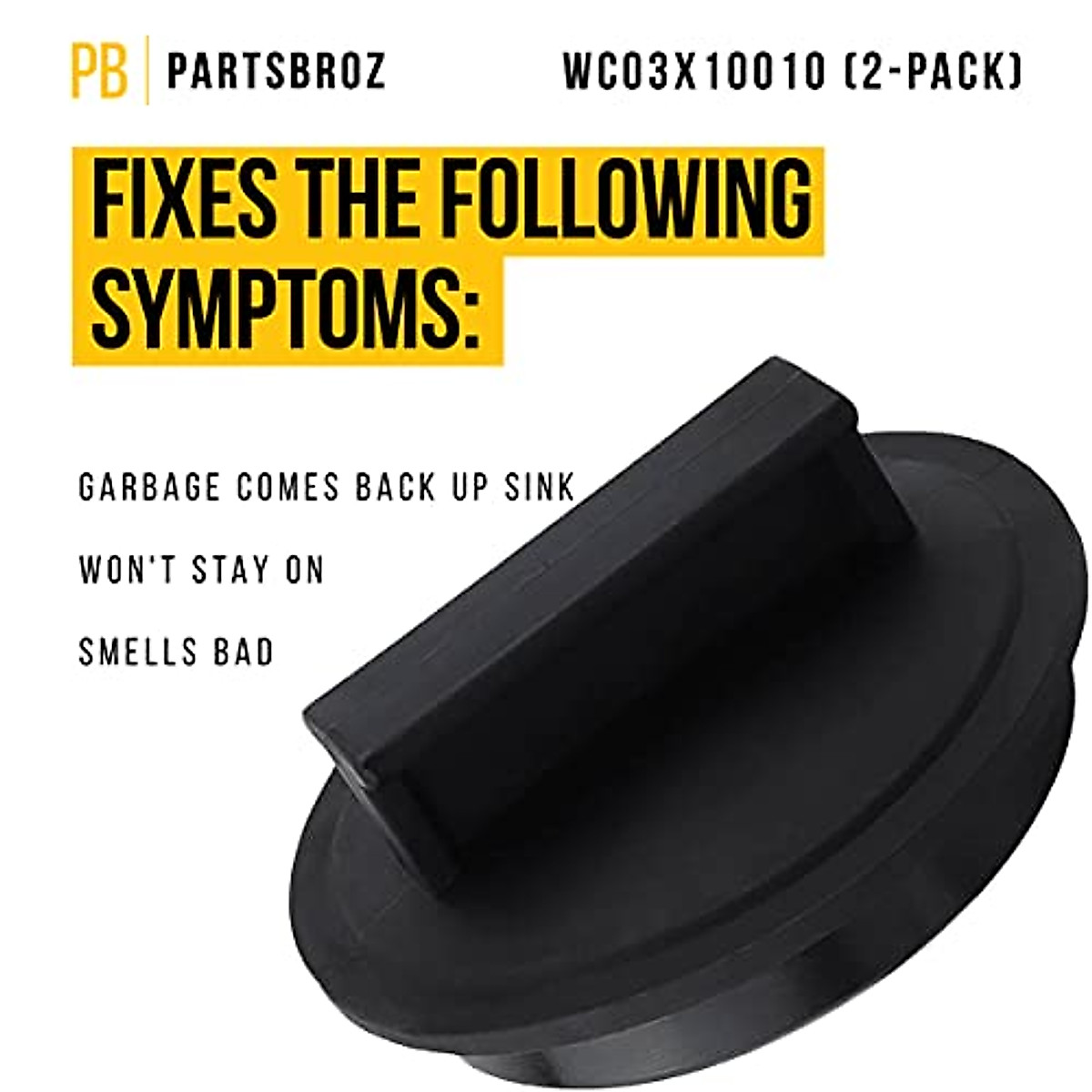 WC11X20163 WC03X10010 Disposal Splash Guard [DIY Tips Included] by PartsBroz - Compatible Hotpoint GE Disposal Stopper - Replaces AP6890897 WC11X0058 - Lifetime Drain Stopper for Kitchen