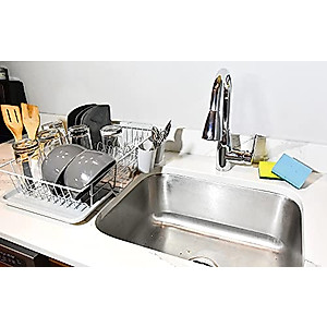 3 Pc Grey Dish Drying Rack Set | Dish Rack | Sink Drying Rack | Dish Drainer | Sink Dish Rack (Matt Grey)