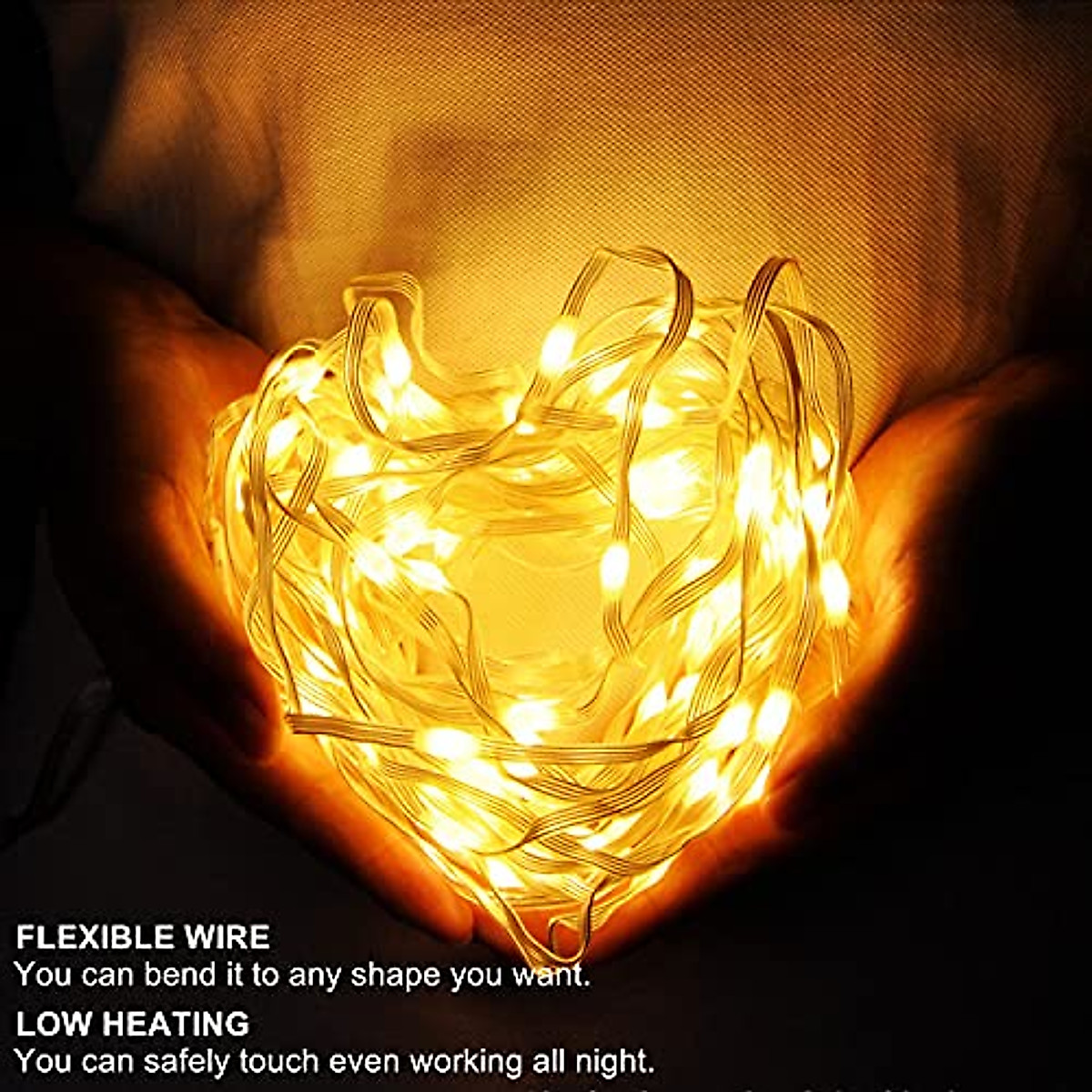 RUICHEN Fairy Lights Plug in, Waterproof 8 Modes 72 Ft 200 LED PVC Coating Silver Wire Twinkle String Lights for Bedroom Patio Garden Fence Christmas Wedding Party (Warm White)