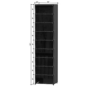 fiducial home 9 Tiers Tall Narrow Shoe Storage Cabinet for Entryway 18 Pairs High Top Shoe Cubby Container Bin with Clear Lid,Fit Size 12