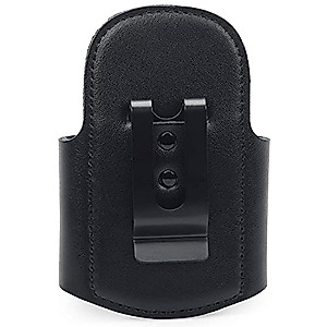 SECURE-A-SCOPE -100% Black Genuine Leather Stethoscope Holder with Clip for All Models: ADC, MDF, Adscope, Littmann. Perfect for physicians, Nurses, EMT, Medical Nursing Students.