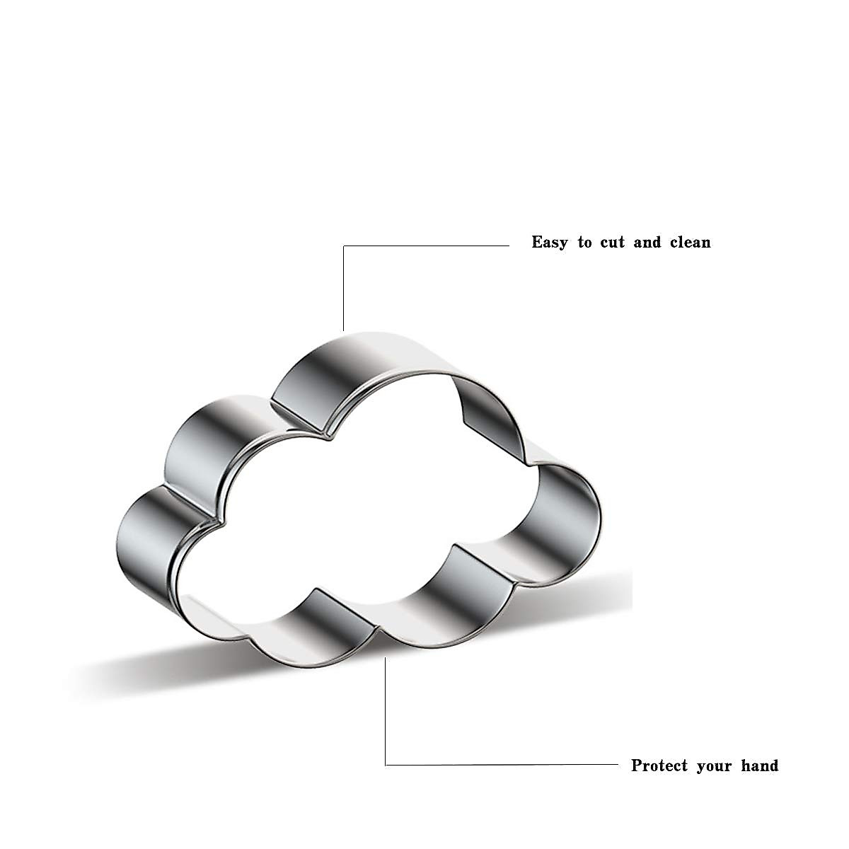 N+A Cookie Cutters Set,Metal Stainless Steel Biscuit Shape Mold for Star,Cloud,Moon,Rainbow,12pcs