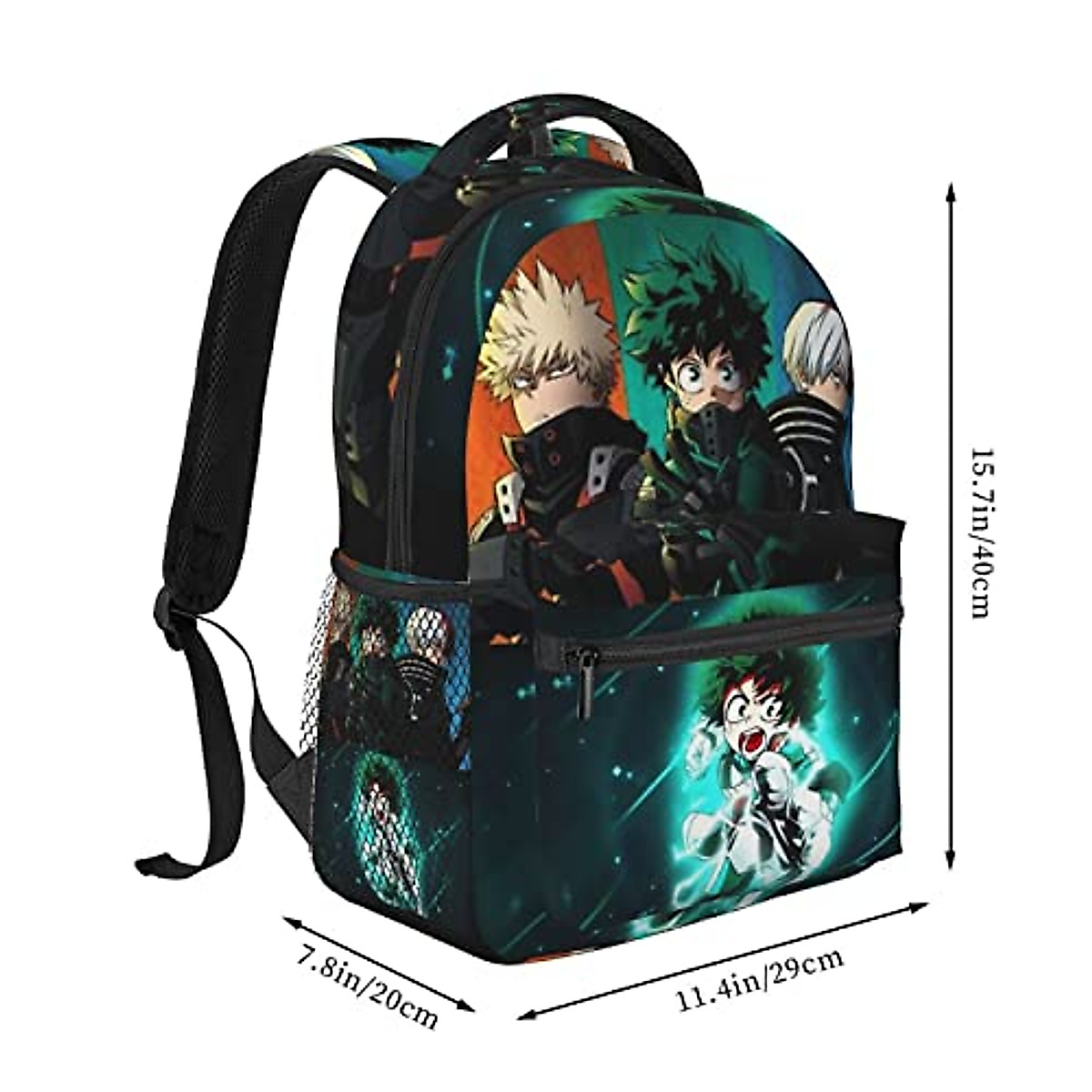 Zqiyhre My Hero Backpack Print Cartoon Waterproof Laptop Backpack Casual Travel Backpack for Teens