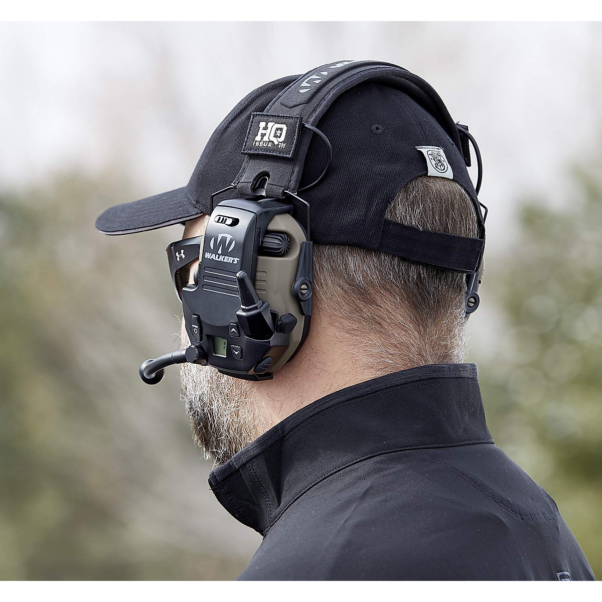 HQ ISSUE Walker's Razor Slim Low Profile Electronic Ear Muffs with Walkie Talkie, Shooting Hearing Protection 2 Pack Flat Dark Earth