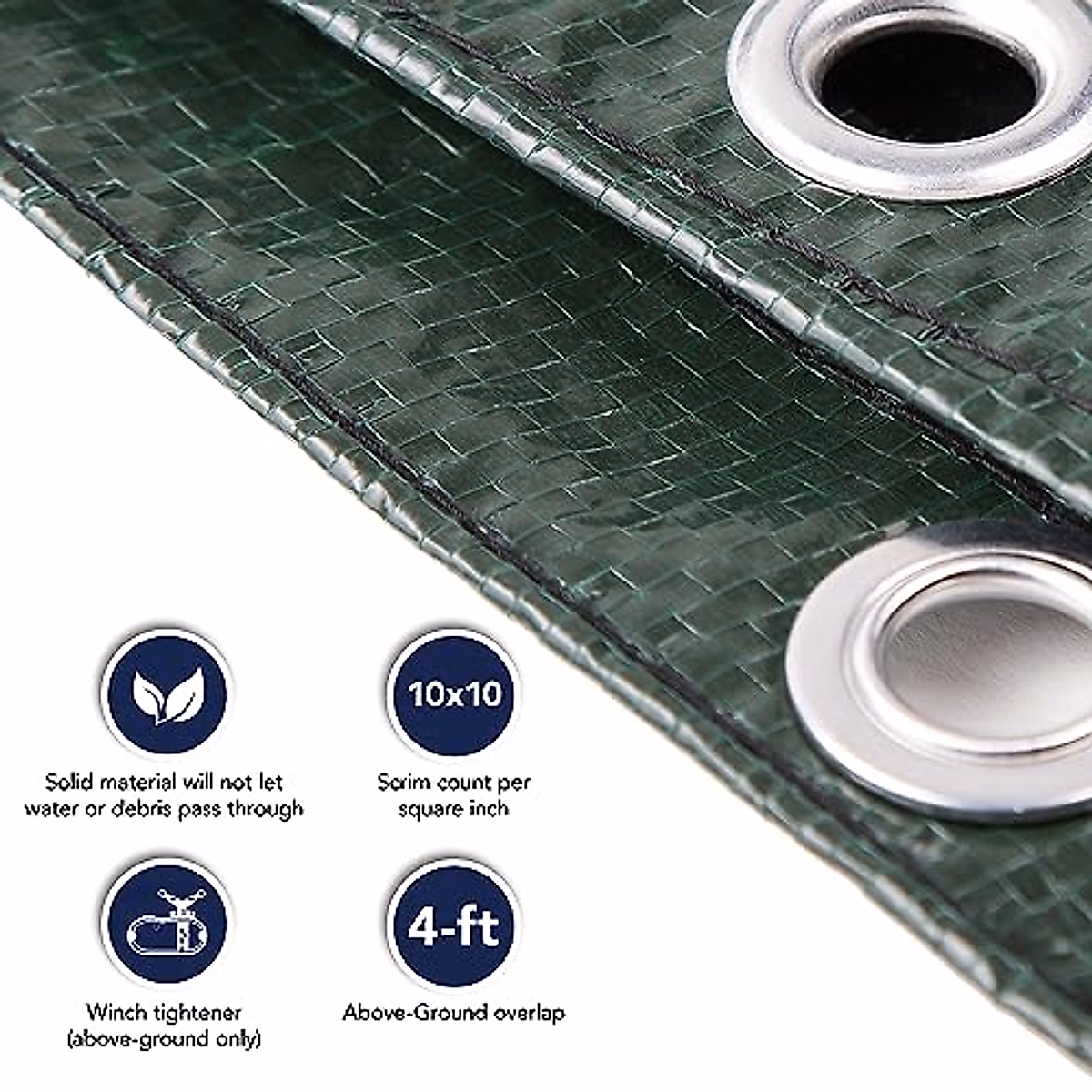 Blue Wave BWC815 Silver 12-Year 12-ft x 20-ft Oval Above Ground Pool Winter Cover,Forest Green