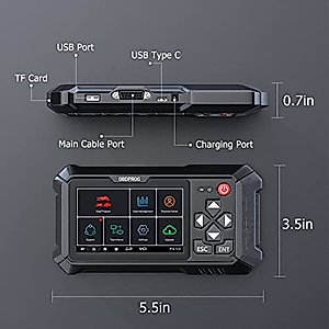 Motorcycle Diagnostic Scan Tool, OBDPROG Moto 100 Full System Scanner for Harley Honda Yamaha Victory Indian Polaris Brp, Engine ABS TPMS Auto Scan Code Reader, Oil Light Reset, 5.0 Touch Screen