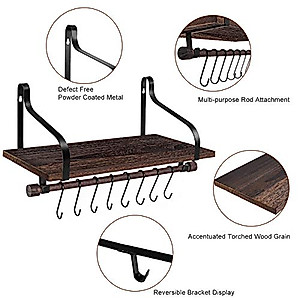 Floating Shelves Wall Mounted,100% Rustic Soild Wood Shelf Decor for Bathroom Bedroom Living Room Kitchen Office (Antique)