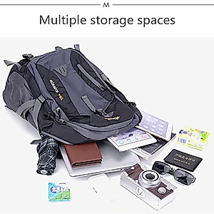 Backpack Men's USB Charging Travel bag Outdoor Large-capacity Sports Backpack Men's And Women's Waterproof Mountaineering Bag (Blue)