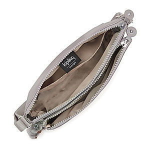 Kipling Mikaela Metallic Crossbody Bag Smooth Silver Metallic