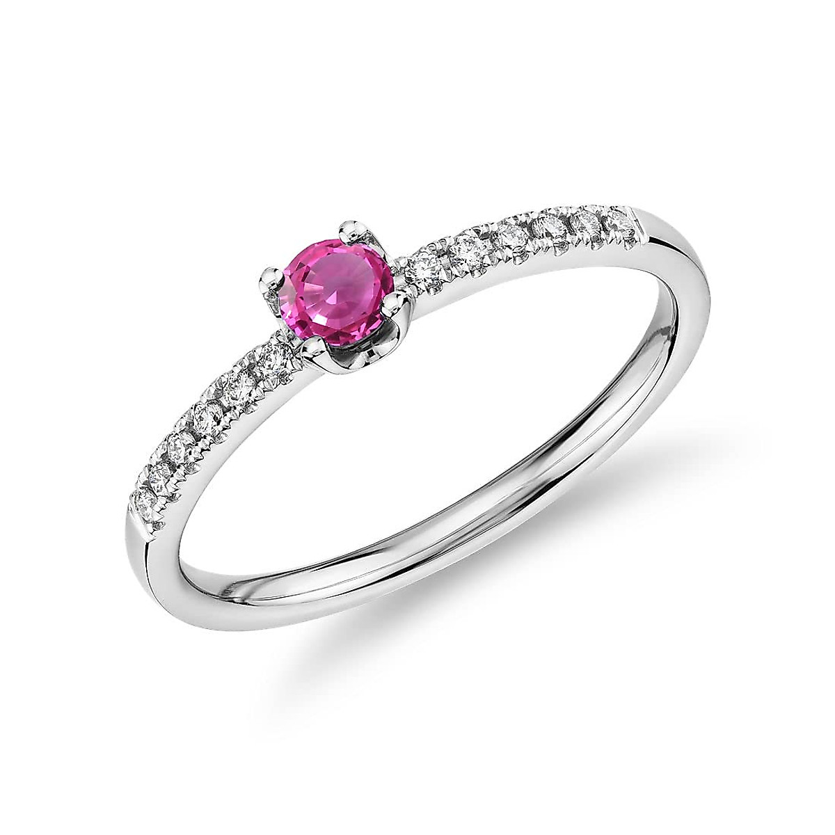 Jewelrygift 925 Sterling-Silver Halo Promise Ring Created Pink Sapphire Gtone Wedding Engagement Solitaire White Cubic Zircon Daily Wear Party Wear Ring Women and Jewelry : 5.5
