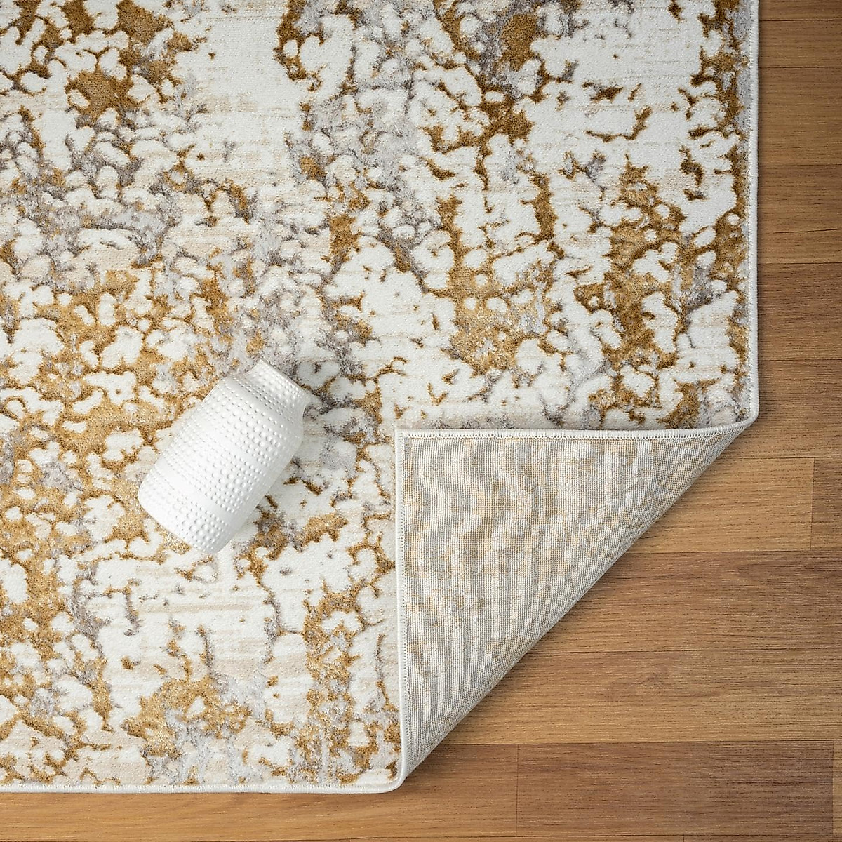 LUXE WEAVERS Modern Abstract Textured Patterned Area Rug,Gold,8'X10'