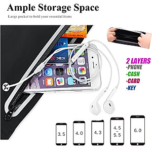 MOVOYEE Fanny Packs for Women, Waterproof Fanny Pack for Men, Adjustable Running Belt Waist Pack Slim Expandable Pocket Belt Black, iPhone Running Holder Cell Phone Elastic Waist Pouch Bag for Galaxy