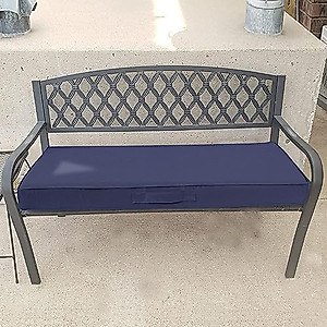 Faible Poisson Outdoor Cushion Covers, 36 x 18 Inch Water Resistant Bench Cushion Cover with Handle and Anti-Slip Straps Replacement Cushions Covers for Patio Backyard Furniture, Dark Blue