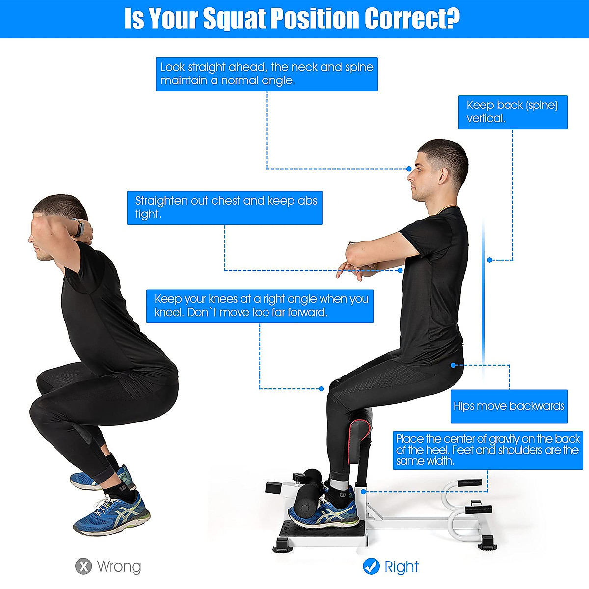 Goplus Deep Sissy Squat Machine, 3-in-1 Hip Thrust Sit up Exercise Equipment for Core Training, Sit-ups, Push-ups, Leg Exercises, Glute Workout Station Sissy Squat Bench for Home Gym Use