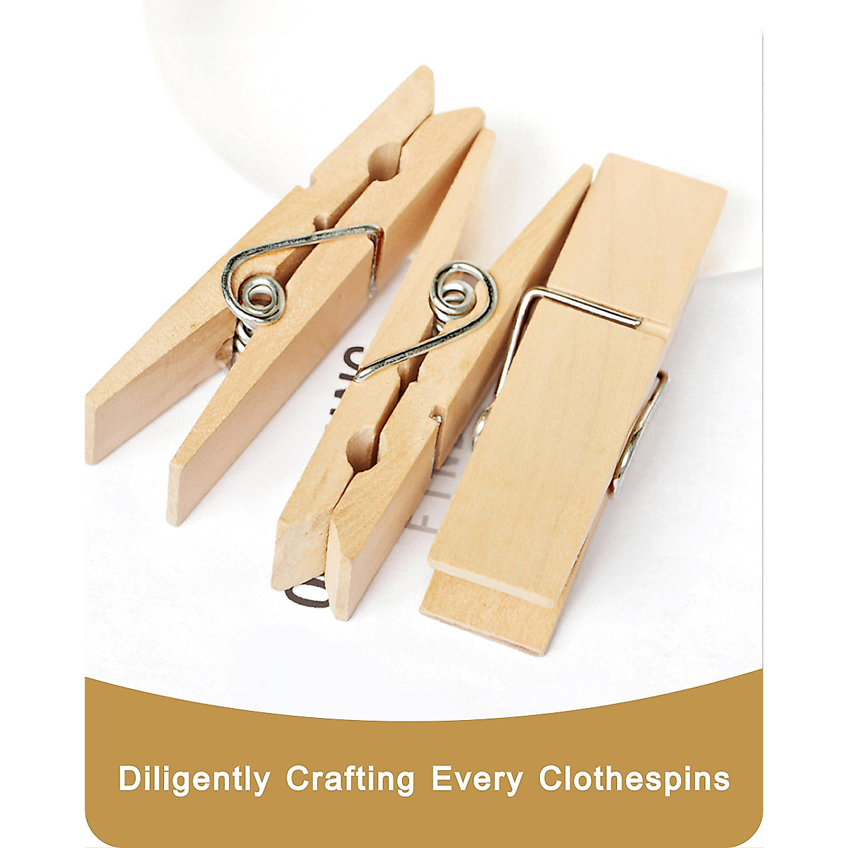 Clothes Pins, Sturdy and Heavy Duty Natural Wood Clips Wooden Clothespins for Hanging Clothes Photo Pictures Crafts Small Classroom Decorative Peg, 30 PCS