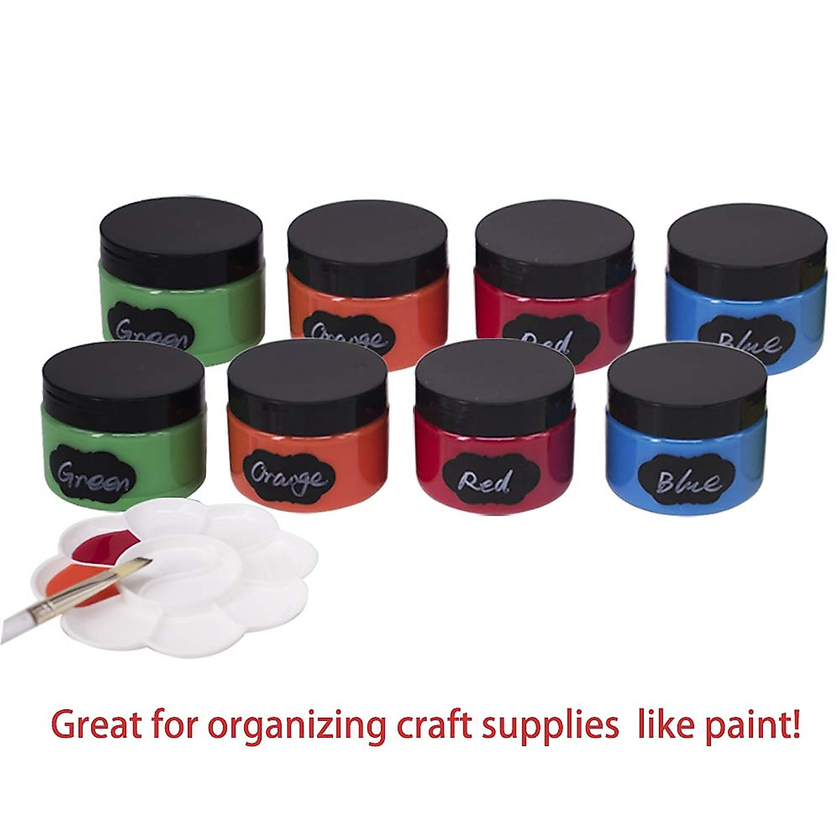 20 Pack 4 OZ Clear Plastic Slime Jars With Lids, A Spatula, A Pen &Labels - Refillable Low Profile Containers/Storage Favor Jars/Travel Jars For Cosmetic, Body Lotions, Sugar Scrubs by ZMYBCPACK