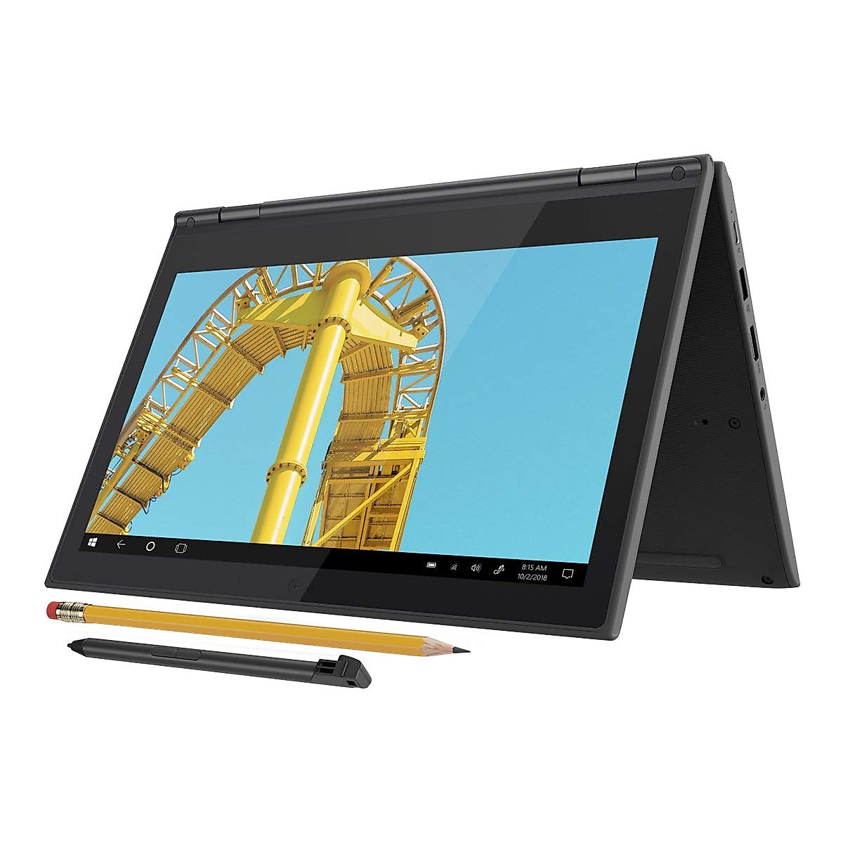 Lenovo 11.6in 2-in-1 Convertible Laptop Anti-Glare Touchscreen Display Intel Quad Core N4120 4GB RAM 64GB Storage Web Cam Windows 10 Pro Active Stylus Included