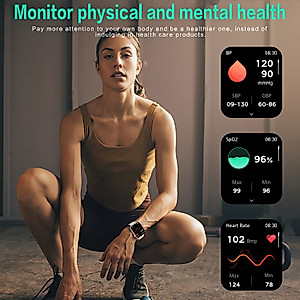 Smart Watch Make Calls,AMZSA Sport Smart Watch with Call dial 120+ Sport Modes Health Heart Rate Fitness Tracker Custom Watch Faces for andorid Phones Compatible with iPhone for Men Women