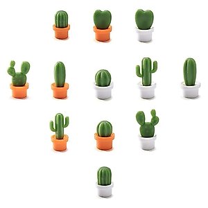 TabEnter Decorative Refrigerator Magnets, Perfect Fridge Magnets for House Office Personal Use (12Pcs Cactus)