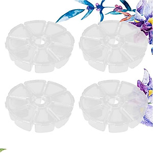 Nut Trays 4PCS 8 Grids Jewel Case Plastic Transparent Round Shape Jewelry Storage Organizer Container for Rings Earrings Clear Organizer