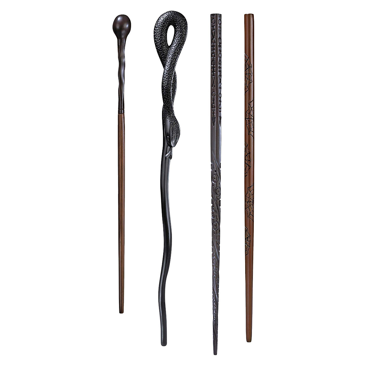 The Noble Collection Harry Potter Marauders Wand Set with Display Stand - 31.5in (43cm) 4 Wizard Wands with Marauders Map Display Stand - Officially Licensed Film Set Movie Props Wands Gifts
