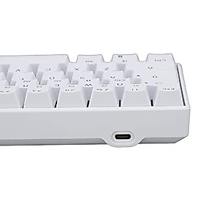 Gaming Keyboard, Long Battery Life Small Portable White Triple Mode Ergonomic Design Gaming Mechanical Keyboard for Home and Office (Brown Switch)