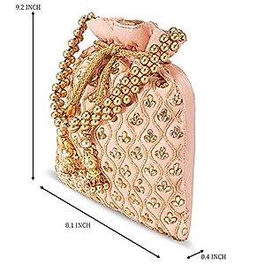 Aheli Indian Potli Bags for Women Evening Bag Clutch Ethnic Bride Purse with Drawstring