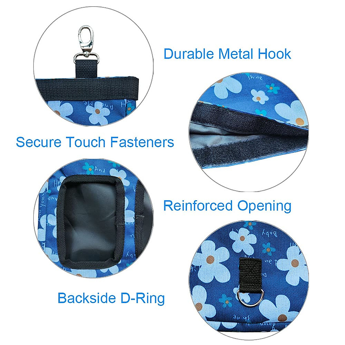 Guinea Pig Hay Feeder, Hanging Rabbit Hay Feeder Bag for Guinea Pigs Bunnies Chinchillas. Blueflower