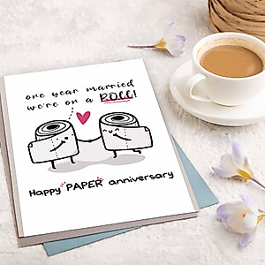 Londue Happy 1st Anniversary Wedding Gifts for Him Her, Funny Paper Anniversary Cards for Wife Husband, Romantic 1 Year Anniversary Card Gifts for Couple, First Anniversary Day Gifts