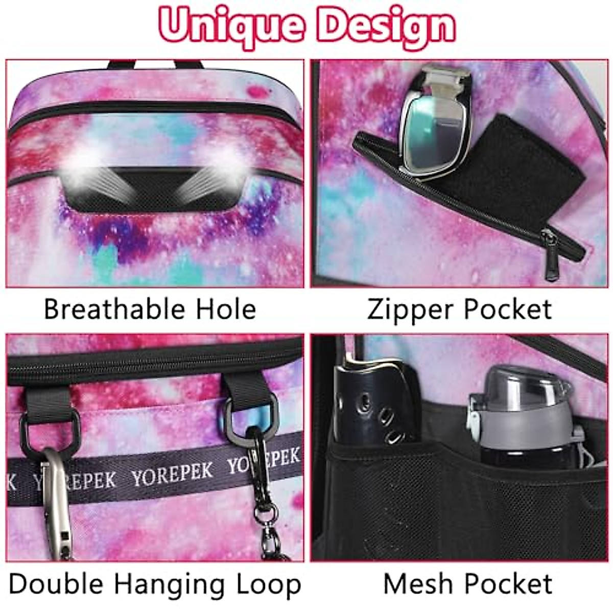 YOREPEK Soccer Bag, Soccer Backpack with Ball Compartment for Men and Women Fit Basketball Volleyball, Large Capacity Sports Equipment Bags Gift to Gym Outdoor Camping, Pink