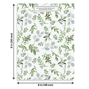 Bliss Collections Sweet Greenery All Occasion Blank Folded Cards with Envelopes, Bulk Pack of 24 Tented Notecards, 4x6 Assorted Cards for All Occasions Stationery Set