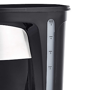 Amazon Basics 5-Cup Coffee Maker with Reusable Filter - Black and Stainless Steel