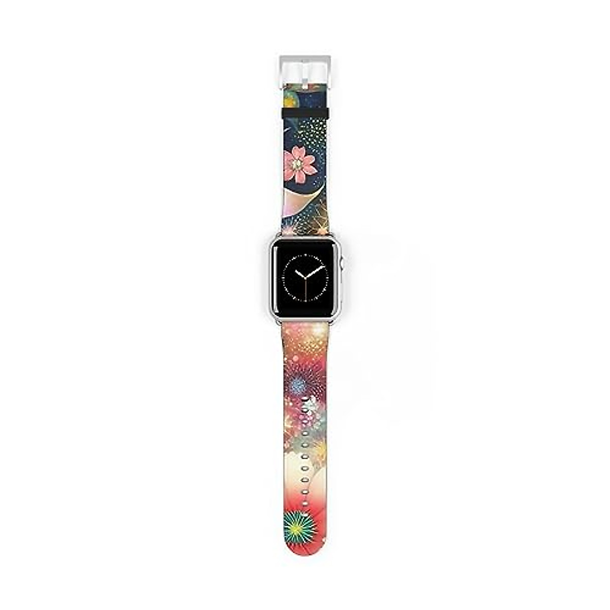 Creative Vibes2 Floral Smart Watch Band Compatible with Smart Watch Series 1, 2, 3, 4, 5, 6, 7, & SE - Leather Watch Bands for Smart Watches (38-41 mm, Gold Matte)