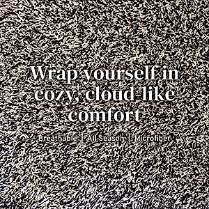 Big Blanket Co® Premier Plush™ Black Heather | Ultra-Plush Fluffy Blanket | 100 Square Feet | Breathable, Microfiber Blanket That Wraps You in Cloud-Like Comfort | Blankets That Redefine King-Size