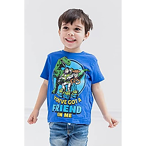 Disney Pixar Toy Story Buzz Lightyear Woody Rex Toddler Boys 3 Pack Graphic T-Shirts Multi 2T