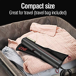 CHI Steam Handheld Garment Steamer for Clothes, Fabric and Drapes, 5 Minutes of Continuous Steam, Portable Wrinkle-Remover for Home and Travel, Black (11580)