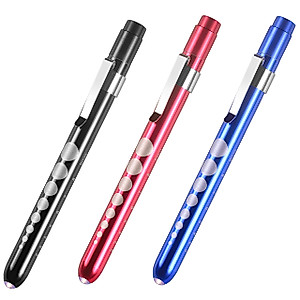 Primacare DL-9326 Aluminum Diagnostic Reusable Penlights | Pupil Gauge | 6-Inch LED Medical Pen Light | Professional Medical Supplies for EMT, Nurses, Doctors, Dentists & Hospitals | Multicolor 3 Pack