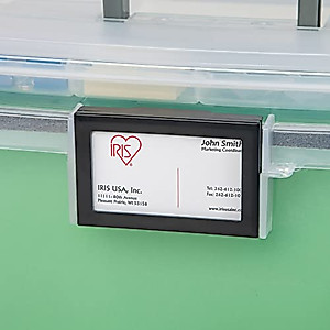 IRIS USA 19 Quart WEATHERPRO Plastic Office Storage Portable Letter Size File Box with Organizer-Lid and Seal and Secure Latching Buckles, Weathertight, Clear with Black Buckle, 1 Pack