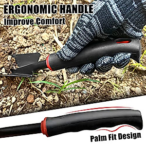 CGT Gardening Hand Tools Set, 5 Piece Refined Iron Garden Work Kit with Non-Slip Ergonomic Handle for Digging Planting, Outdoor Gardening Gifts for Women and Men