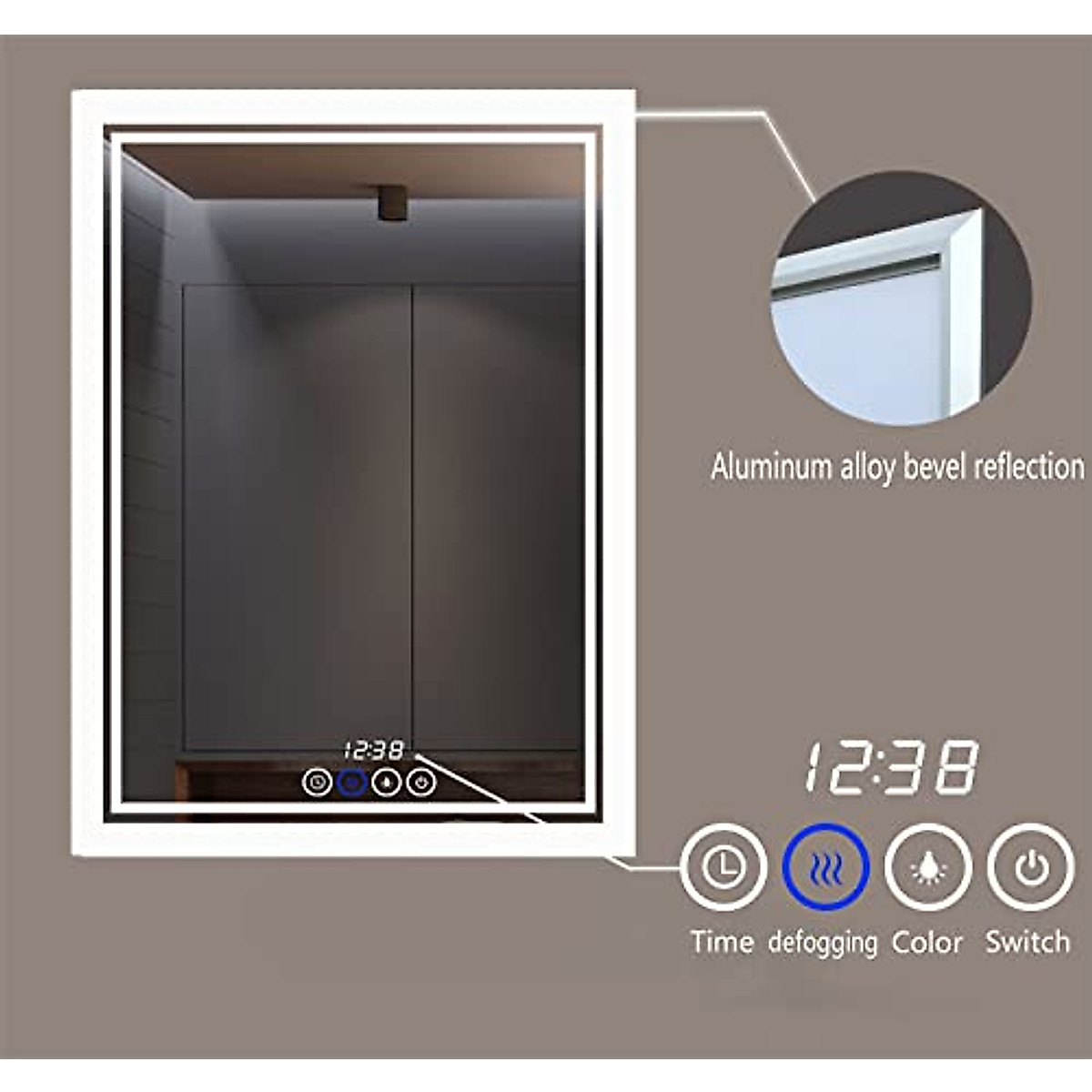 Msrorriw 24 x 32 Inch Bathroom Mirror with Lights for Wall Large Anti-Fog Led Lighted Wall-Mounted Vanity Mirrors Dimmable Back-lit Makeup Mirror (24" x 32", Rectangle)